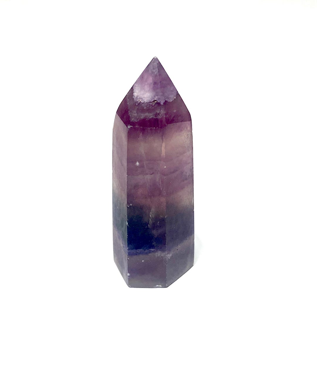 Handcrafted Rainbow Fluorite Crystal Point Tower, Polished Natural ...