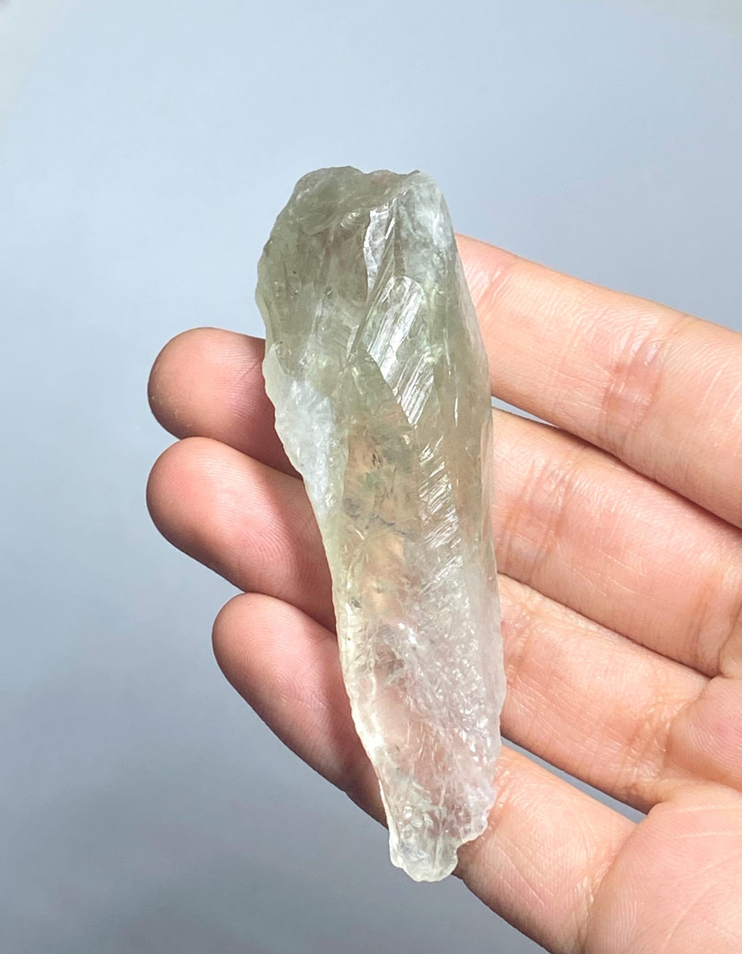 Rare Lemurian Prasiolite Quartz Crystal Chunk, Natural Large Green ...