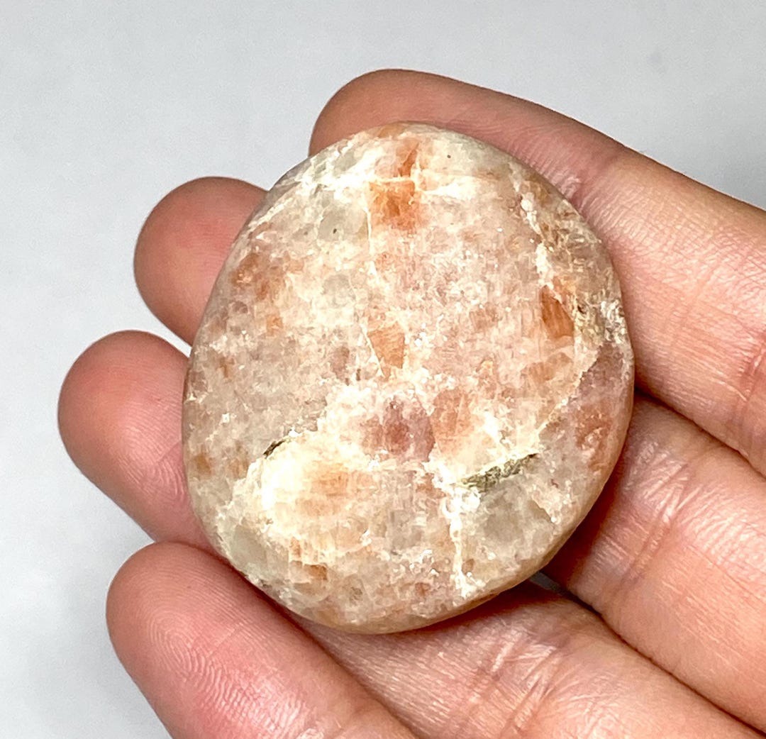 Raw Sunstone Worry Stone, Unpolished Rough Crystal Pink Sunstones ...