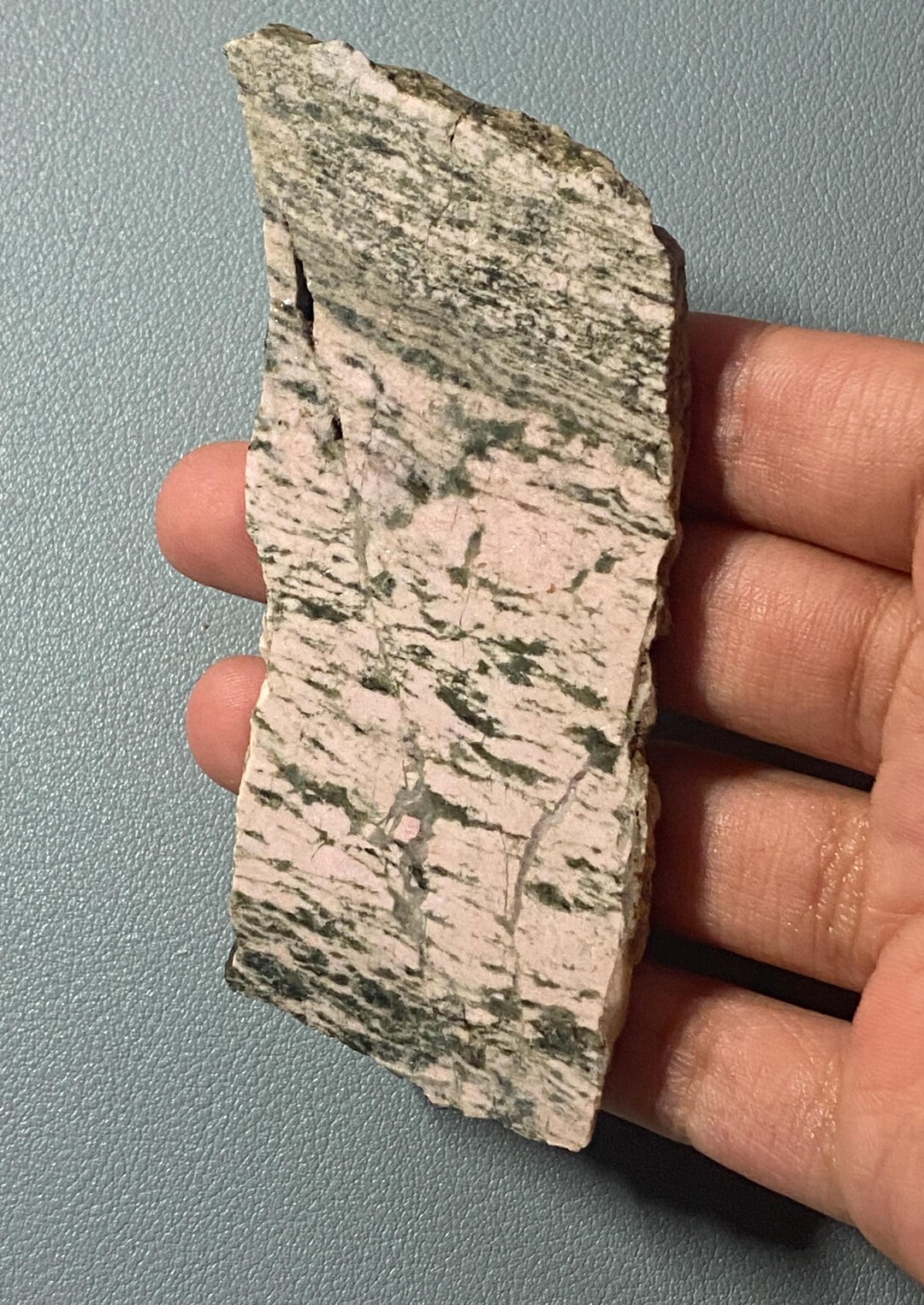 Pink Gneiss Lapidary Crystal Slab, Unpolished Stone Slabs and Slices - Etsy