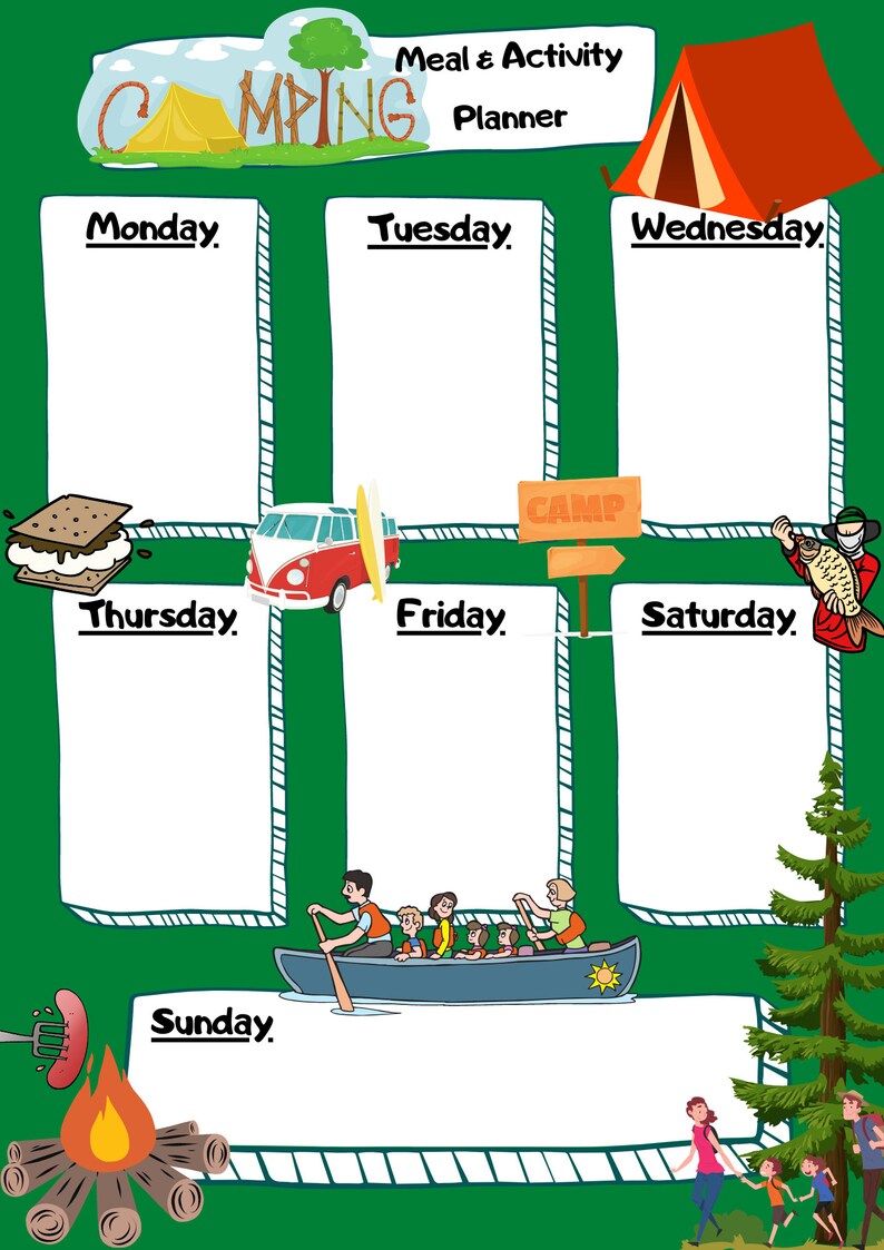 Camping Meal & Activity Planner - Etsy