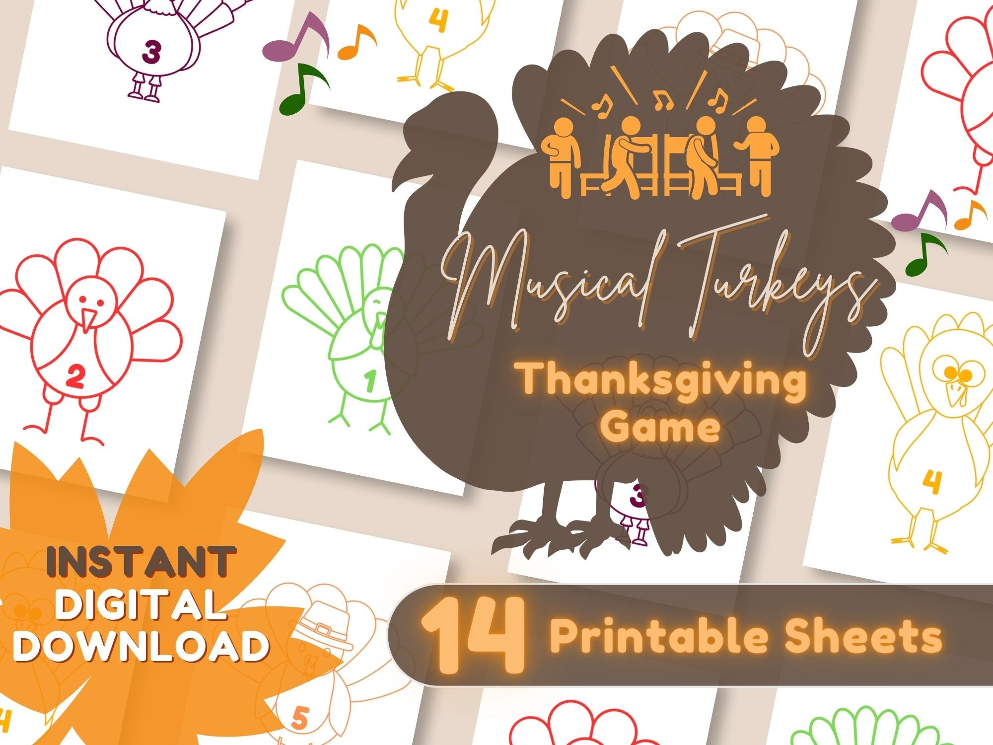Musical Turkeys, Downloadable Game, Family Games, Thanksgiving ...