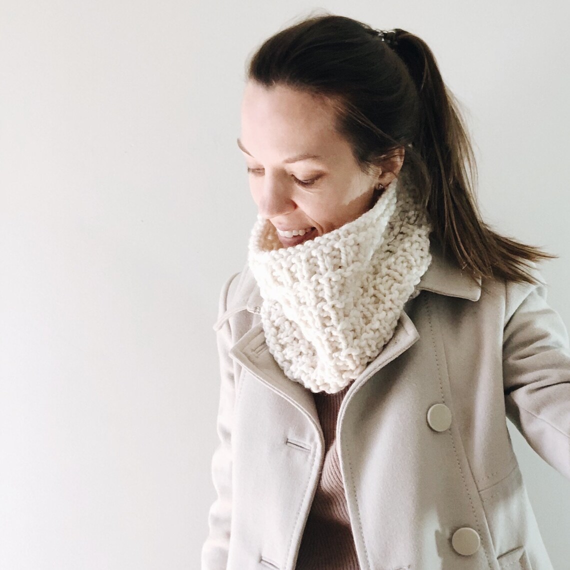 Knitting Pattern the Milton Modern Chunky Cowl Snood Scarf | Etsy