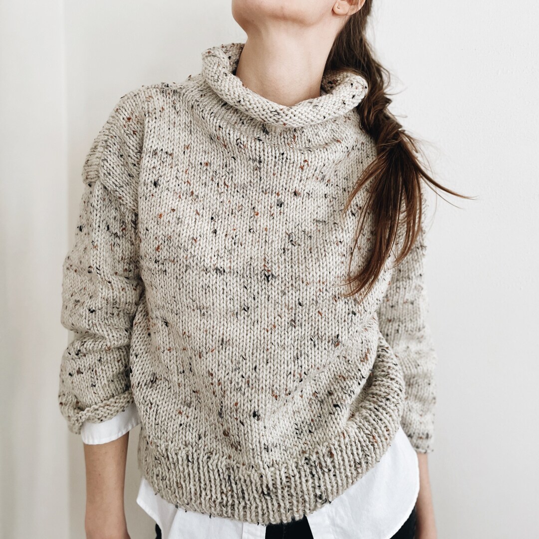 Knitting Pattern the Chelsea Modern Lightweight Roll Neck Knit Pullover ...