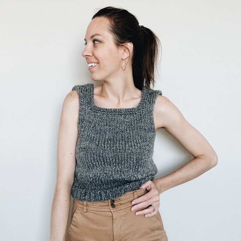 Knitting Pattern the Laurel Classic Square Neck Sleeveless - Etsy