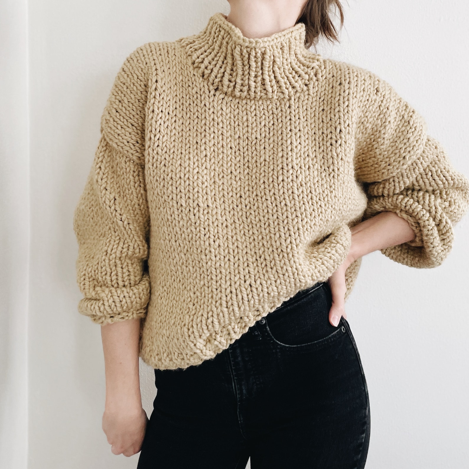 Knitting Pattern | the Devon | Modern Chunky Oversized Turtleneck Knit ...