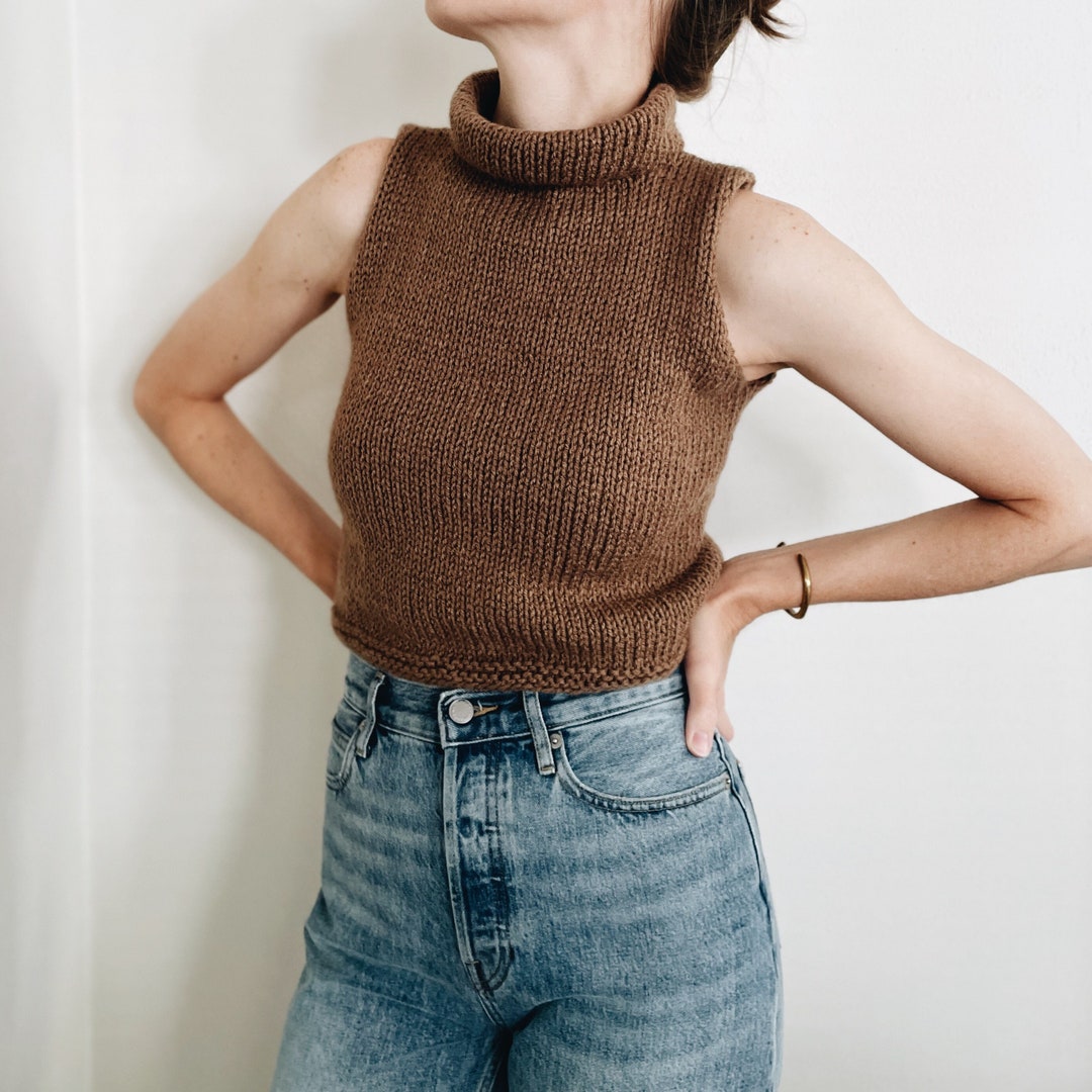 Knitting Pattern | the Merritt | Lightweight Cropped Sleeveless Mock ...