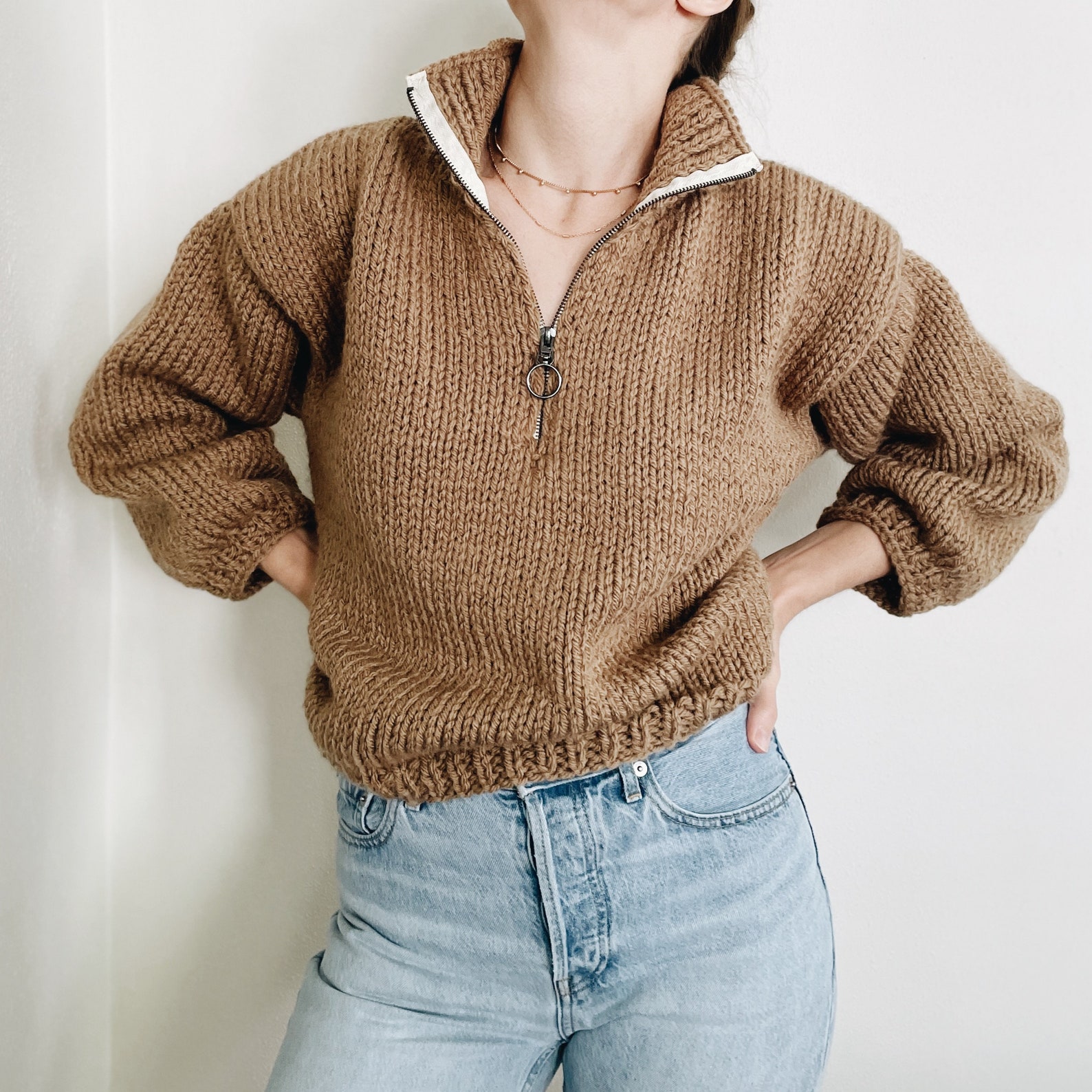Knitting Pattern | the Dayton | Chunky Classic Half Zip Turtleneck Knit ...