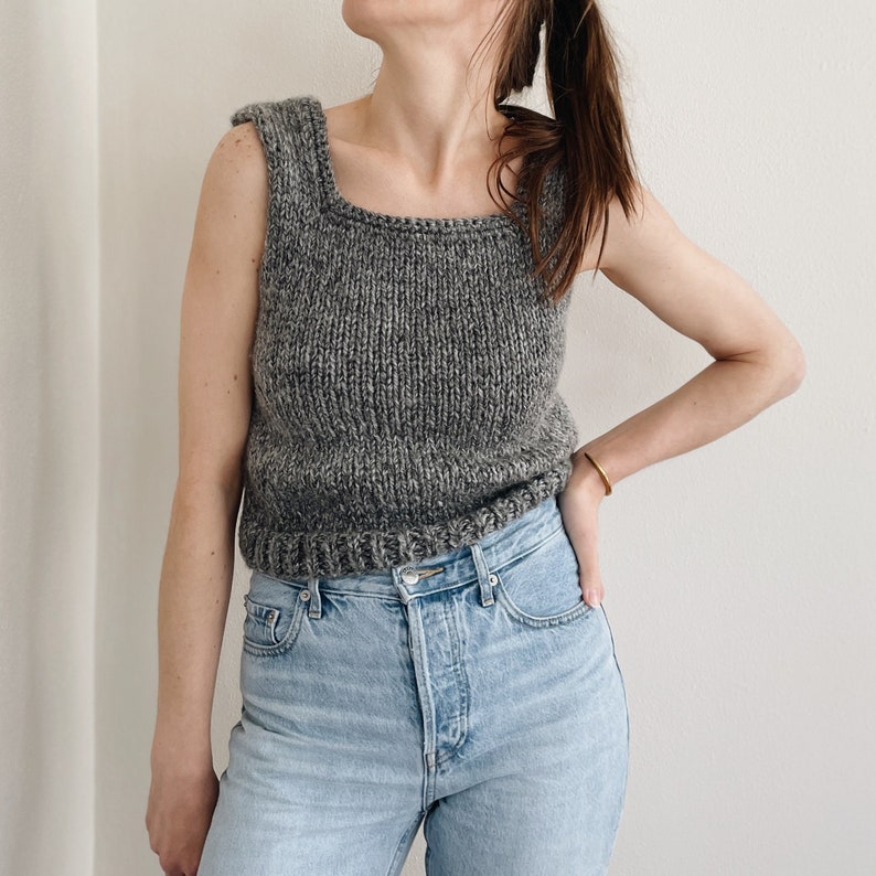 Knitting Pattern the Laurel Classic Square Neck Sleeveless - Etsy