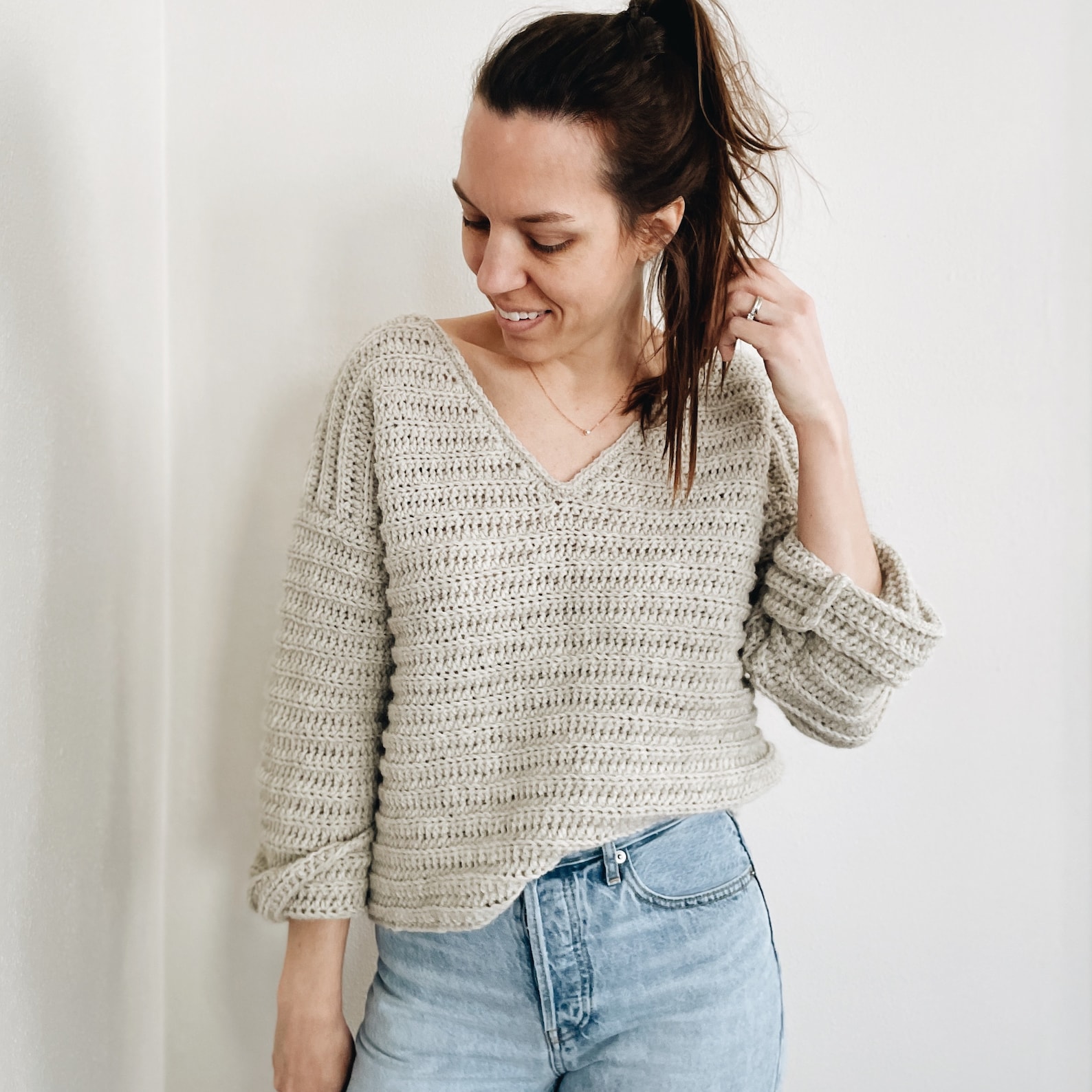 Crochet Pattern the Brynn Modern V Neck Cropped Oversized - Etsy