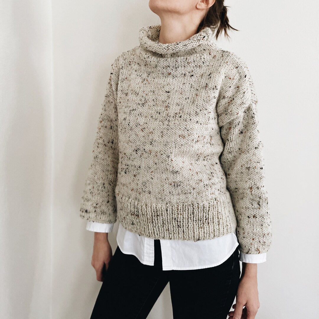 Knitting Pattern the Chelsea Modern Lightweight Roll Neck Knit Pullover ...