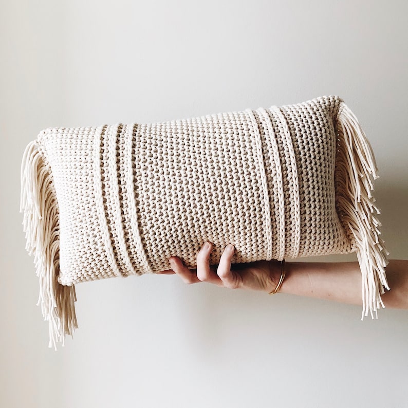 Crochet Pattern | the Hadley | Modern Boho Oblong Rectangle Pillow ...