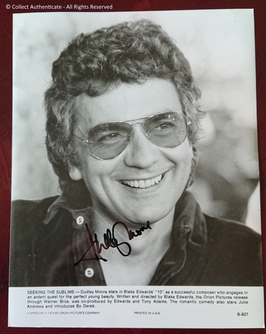 Dudley Moore Autographed Glossy "10" 7x9 Photo - COA #DM59326 - Etsy
