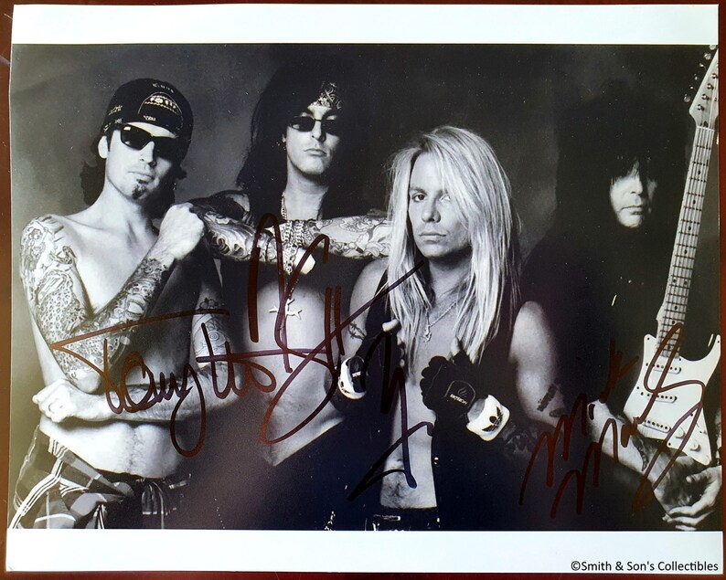 Motley Crue Band Autographed 8x10 Photo COA #MC45489 - Etsy