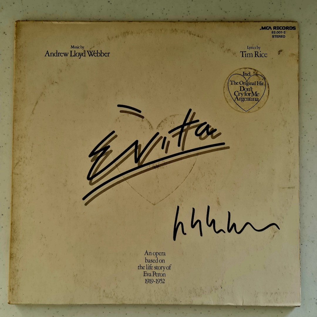 Andrew Lloyd Webber Autographed 'evita' LP COA #AW99945 - Etsy