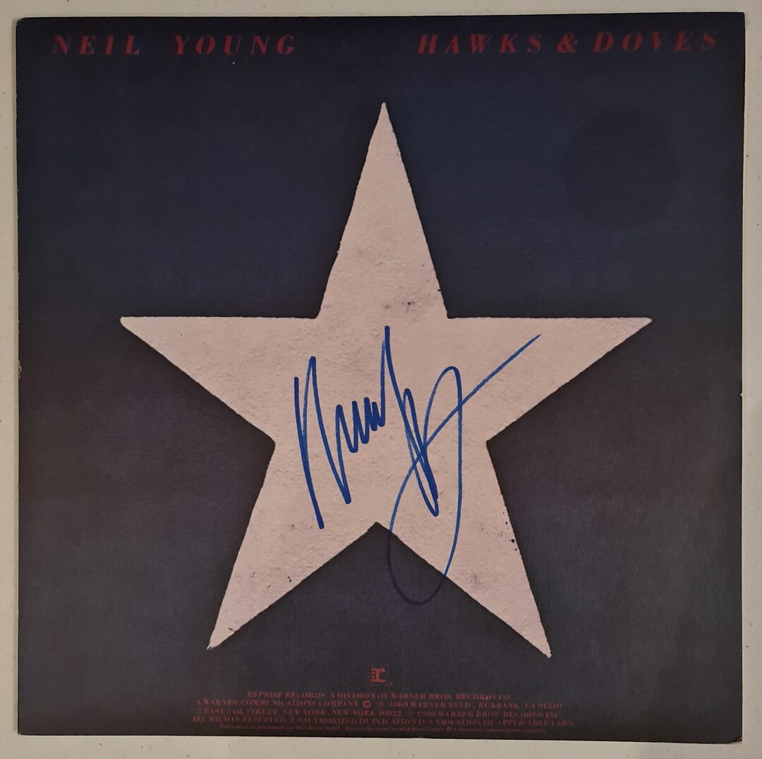 Neil Young Autographed 'hawks & Doves' Album COA #NY63552 - Etsy