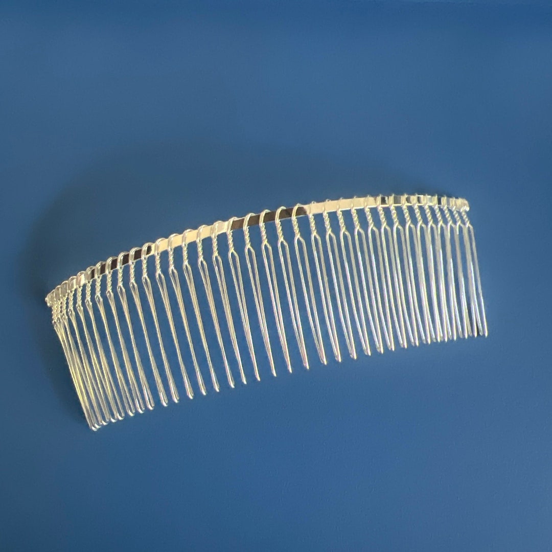 XL 35 Teeth Metal Wire Comb for Veil Veiling Bridal Wedding Silver ...