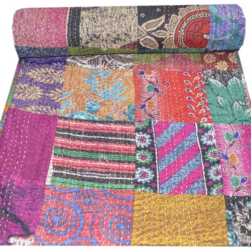 Indian Patchwork Quilt Queen Size Bohemian Treditional Quilts - Etsy