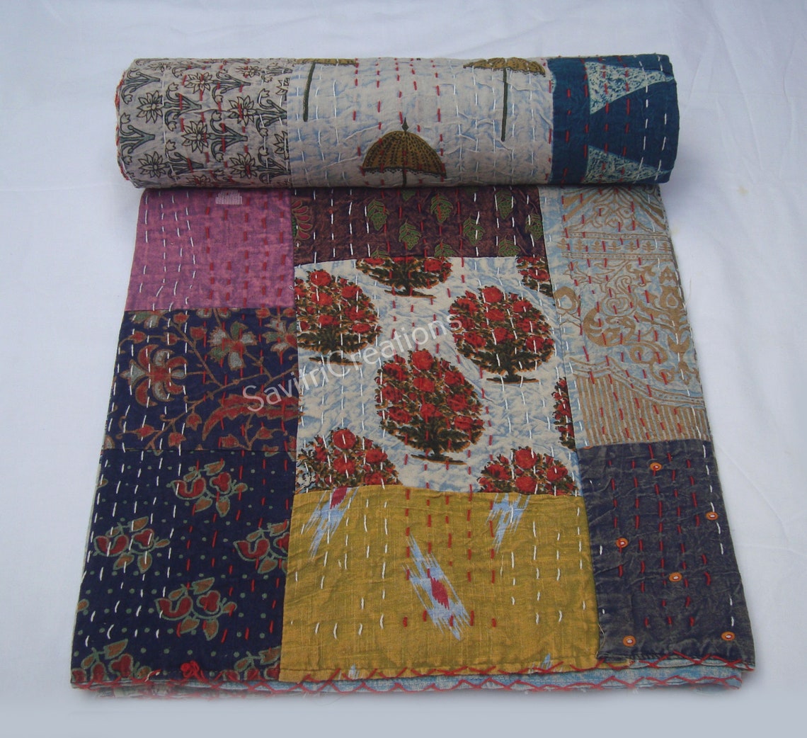 Vintage Handmade Patchwork Quilt Queen Size/twin - Etsy