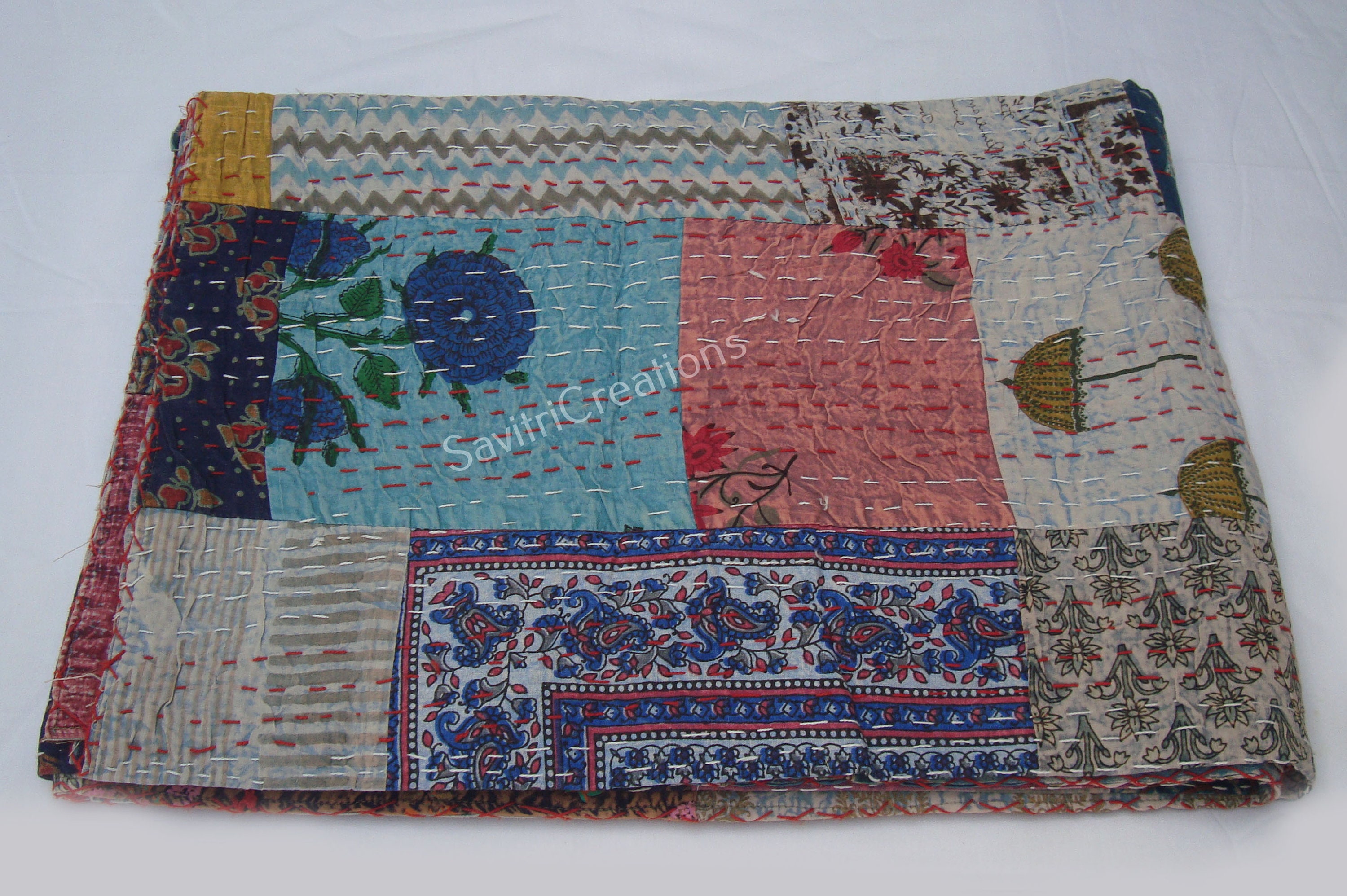 Vintage Handmade Patchwork Quilt Queen Size/twin - Etsy