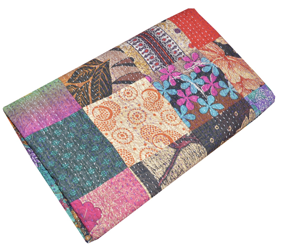 Indian Patchwork Quilt Queen Size Bohemian Treditional Quilts - Etsy