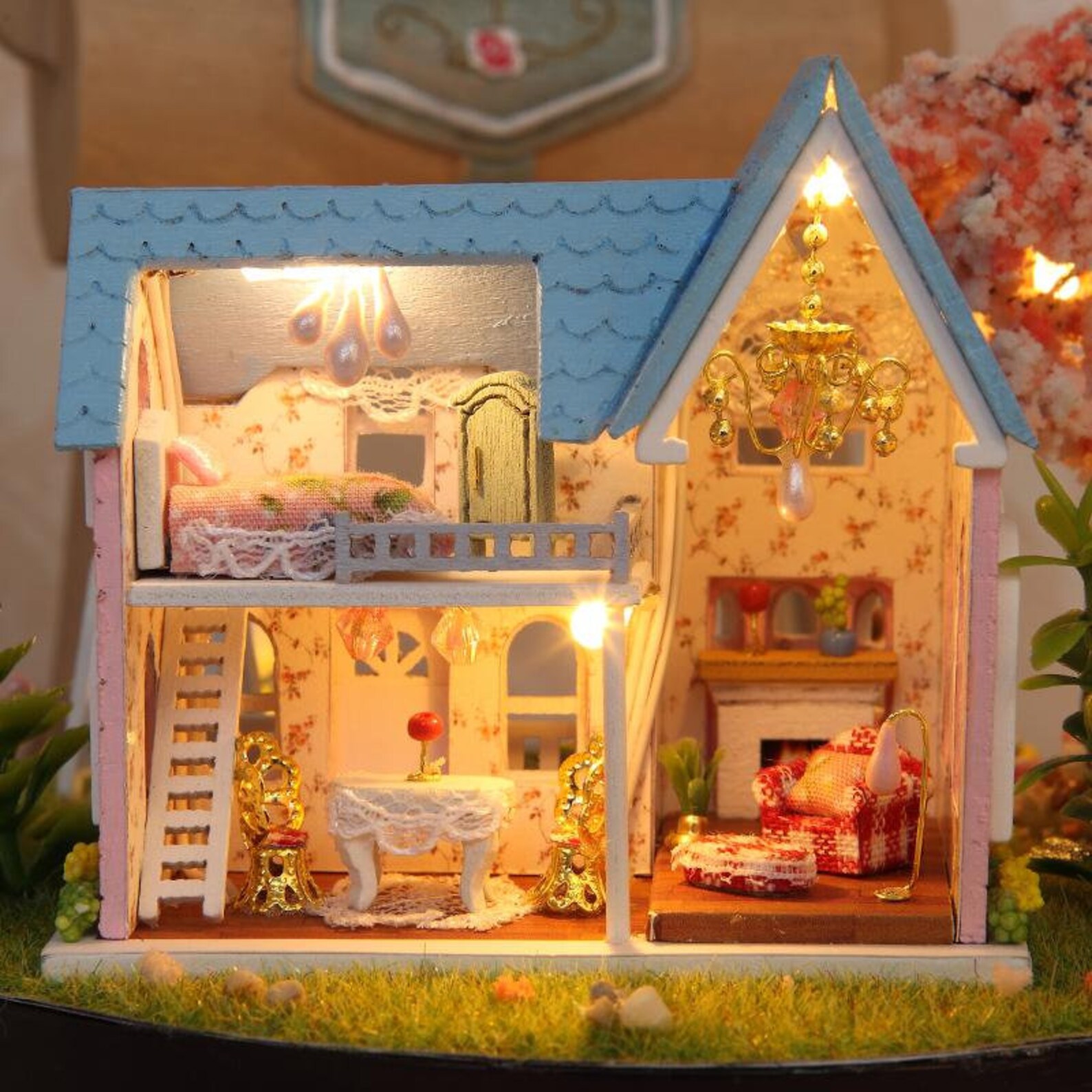 Cutebee Doll House Miniature Diy Dollhouse With Furnitures Etsy