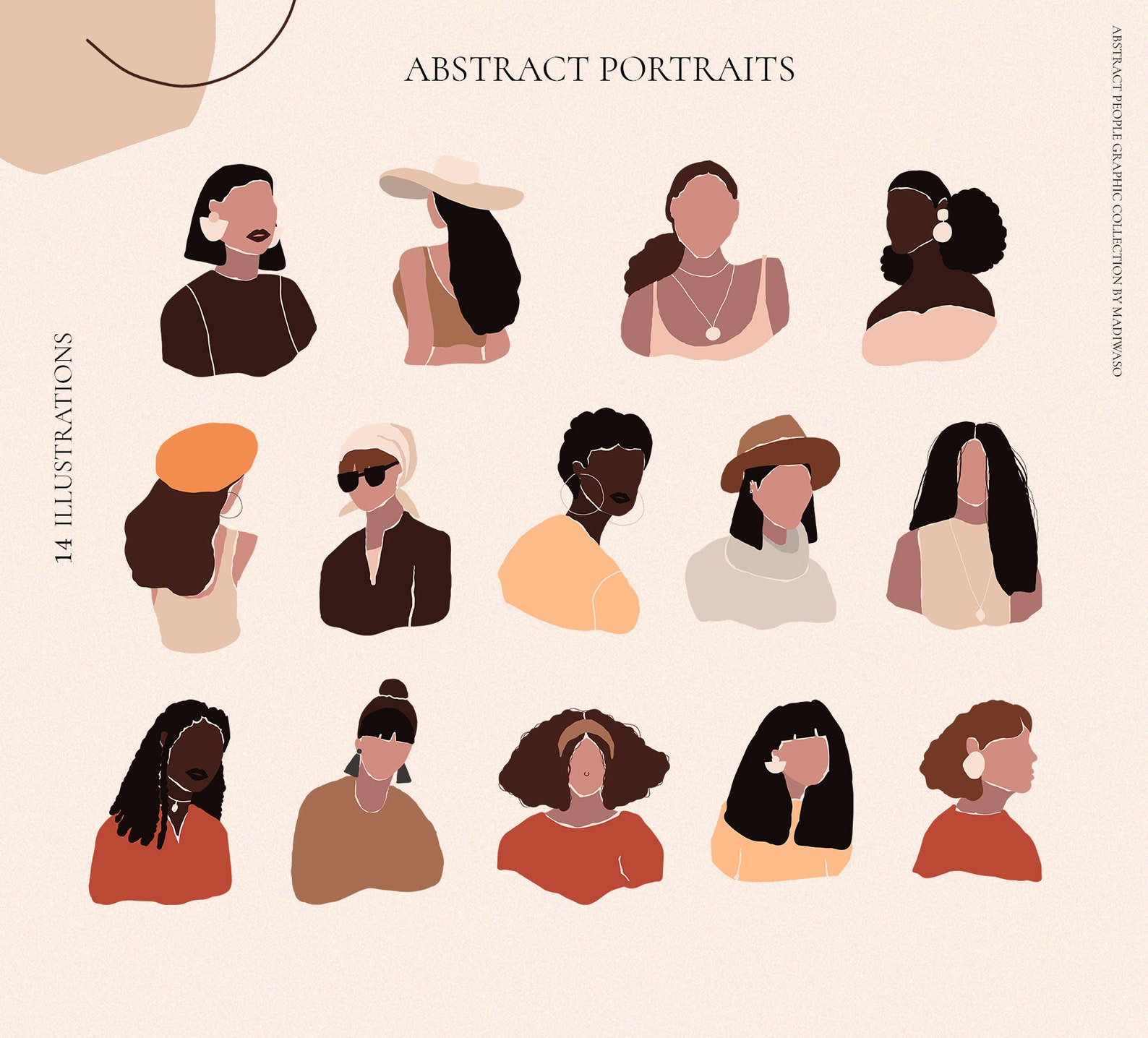 Abstract Woman Portraits Abstract Female Poster Print Faces | Etsy