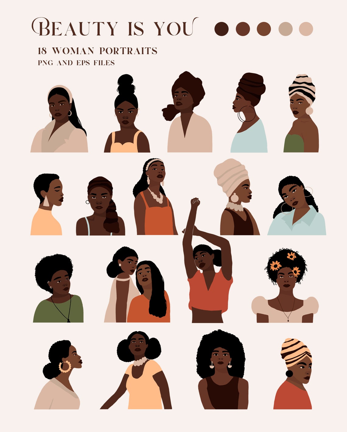 Black African Woman Clipart Afro Girl Clipart African Lady - Etsy