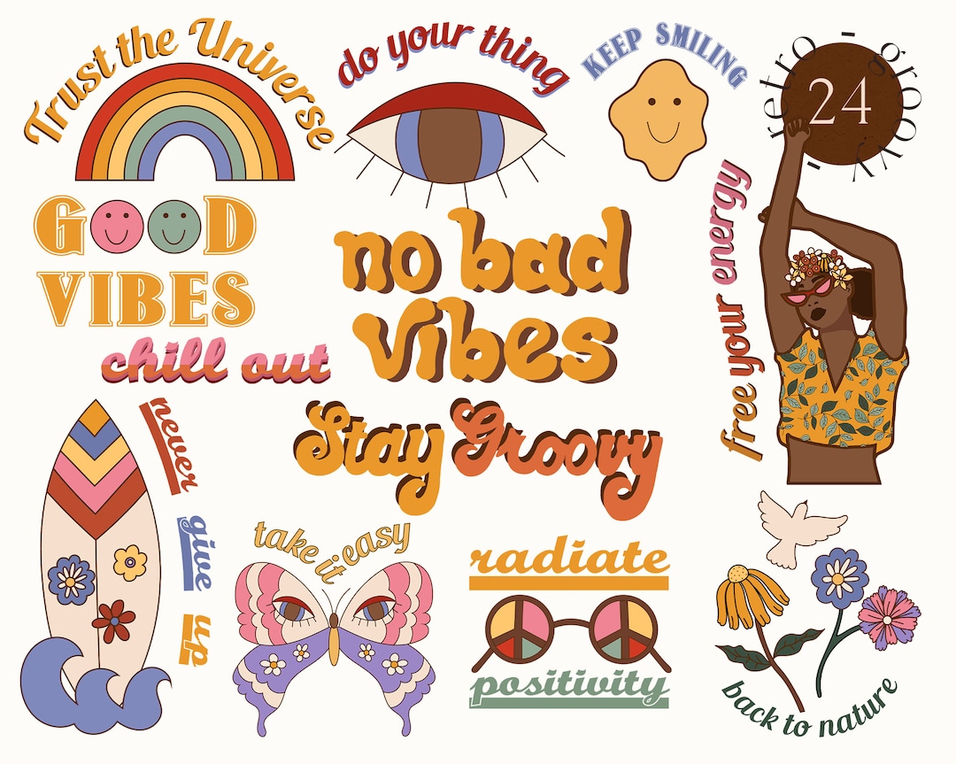 Retro Groovy Inspiration Positive Quotes, Mental Health Kindness ...