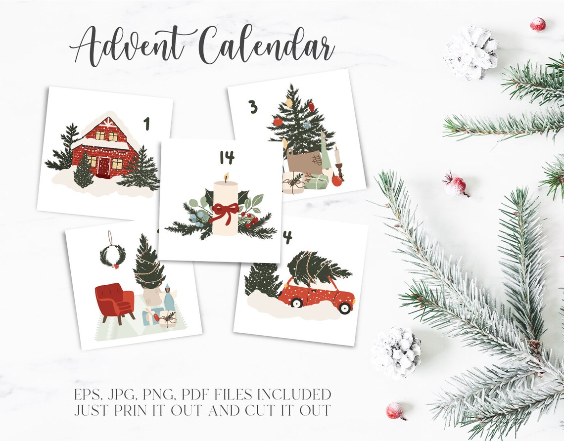 Advent Calendar Printable Christmas Advent Calendar for Kids - Etsy
