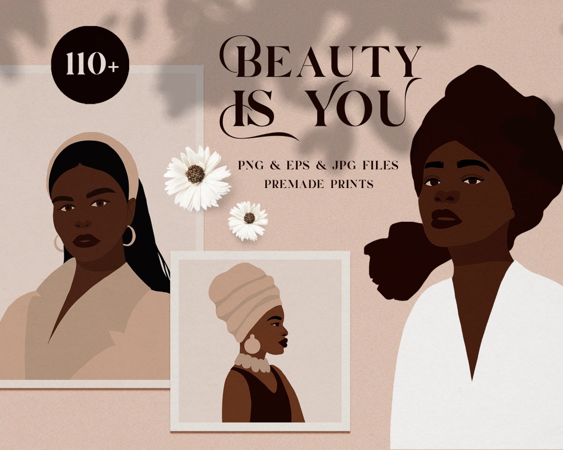 Black African Woman Clipart Afro Girl Clipart African Lady - Etsy