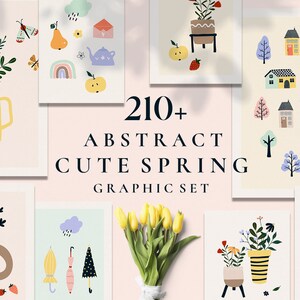 Spring Clipart, Cute Easter Clipart, Abstract Spring Illustration ...