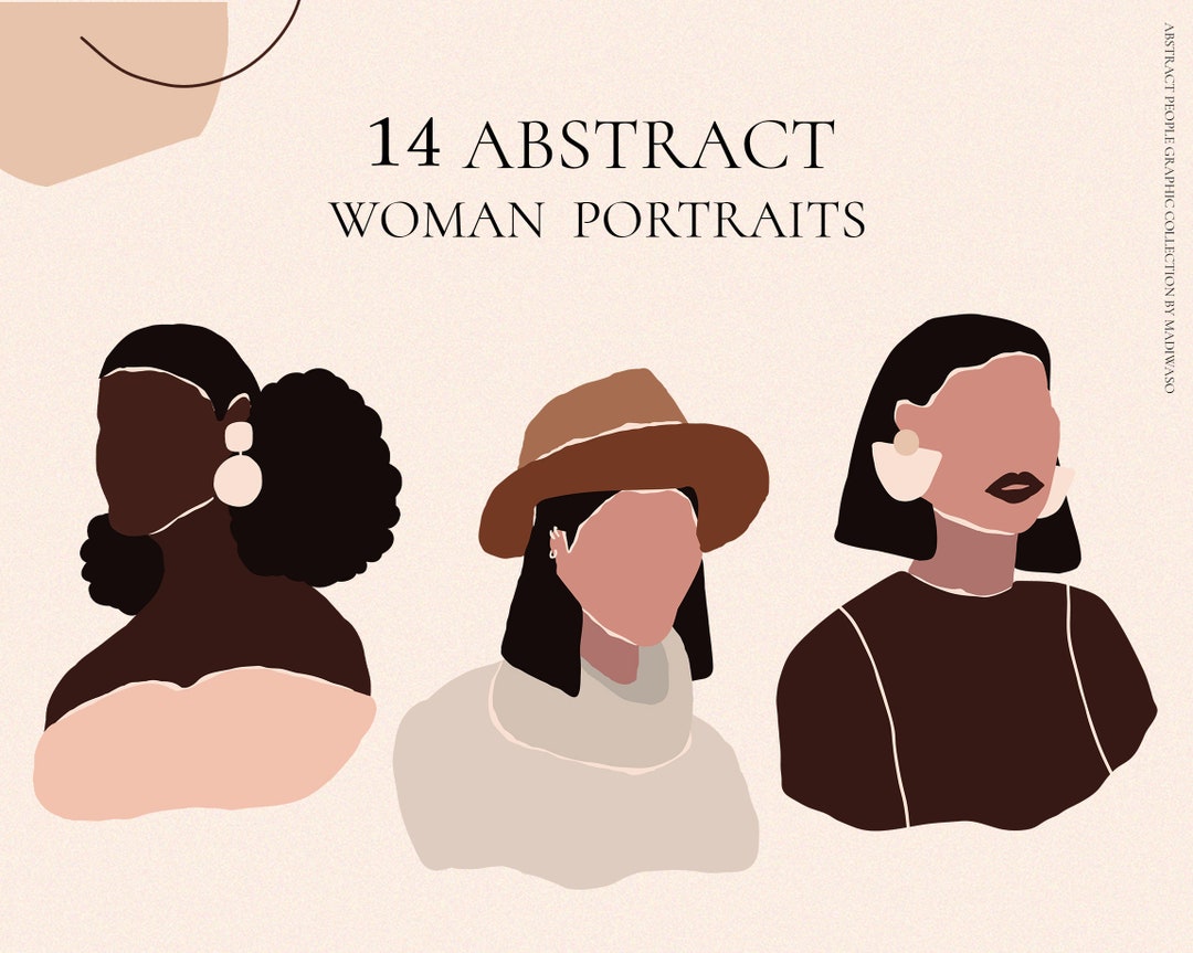 Abstract Woman Portraits - Abstract Female Poster Print Faces - Minimal ...