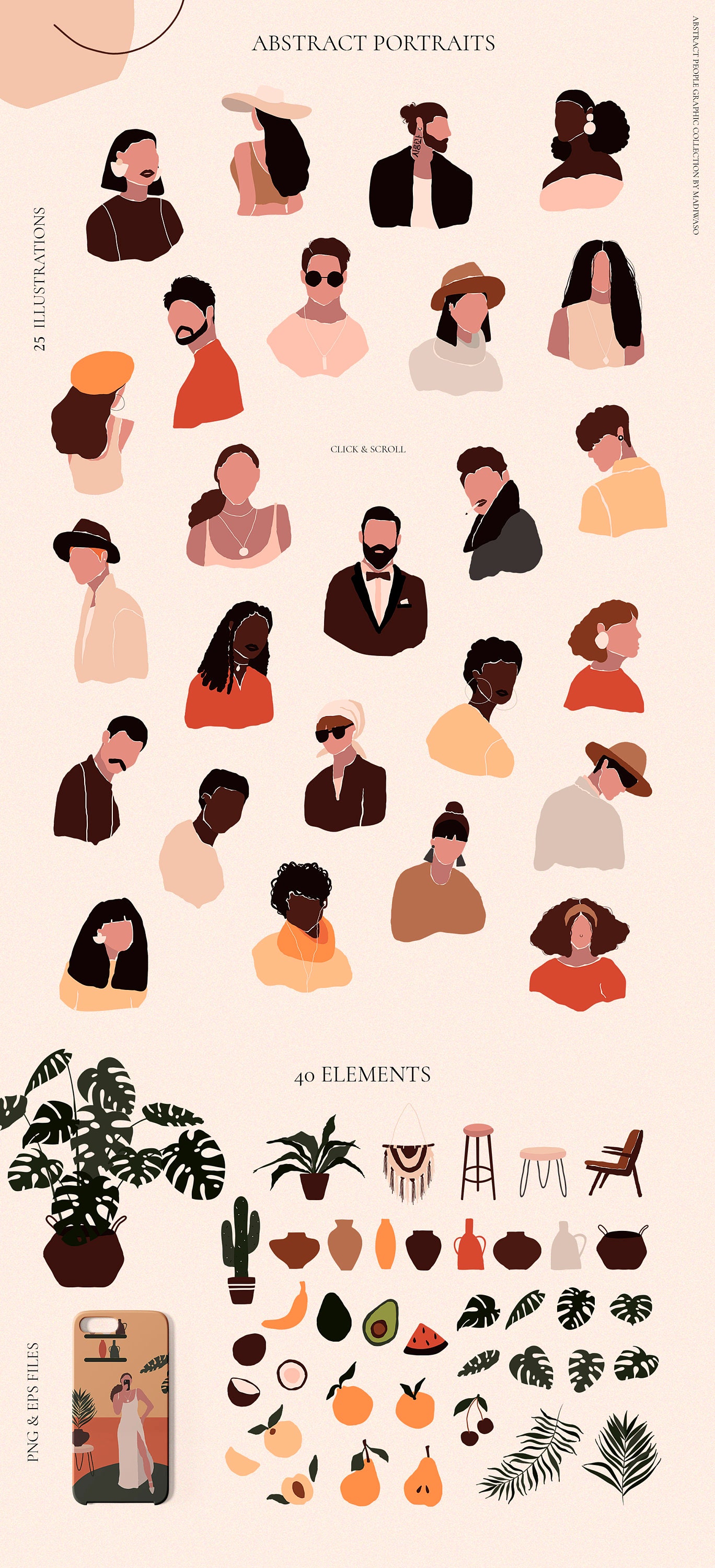 ABSTRACT people woman men prints collection Abstract shapes | Etsy