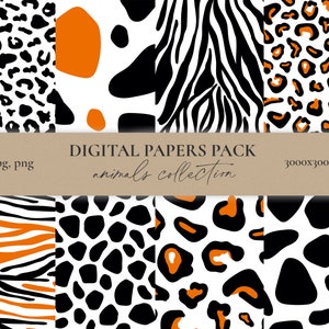 Animal Digital Paper Pack, Leopard Paper, Scrapbook Seamless Printable ...