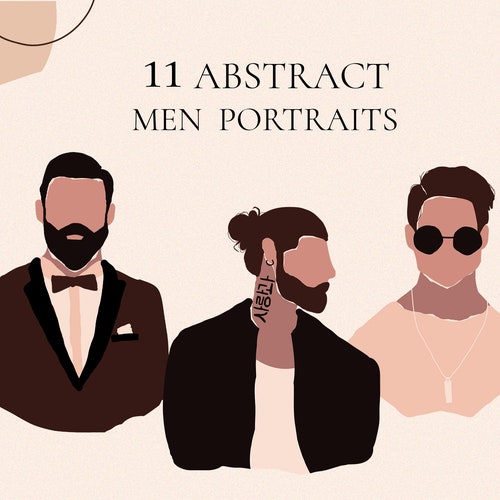 Abstract Men Portraits Abstract Male Poster Man Print Faces - Etsy