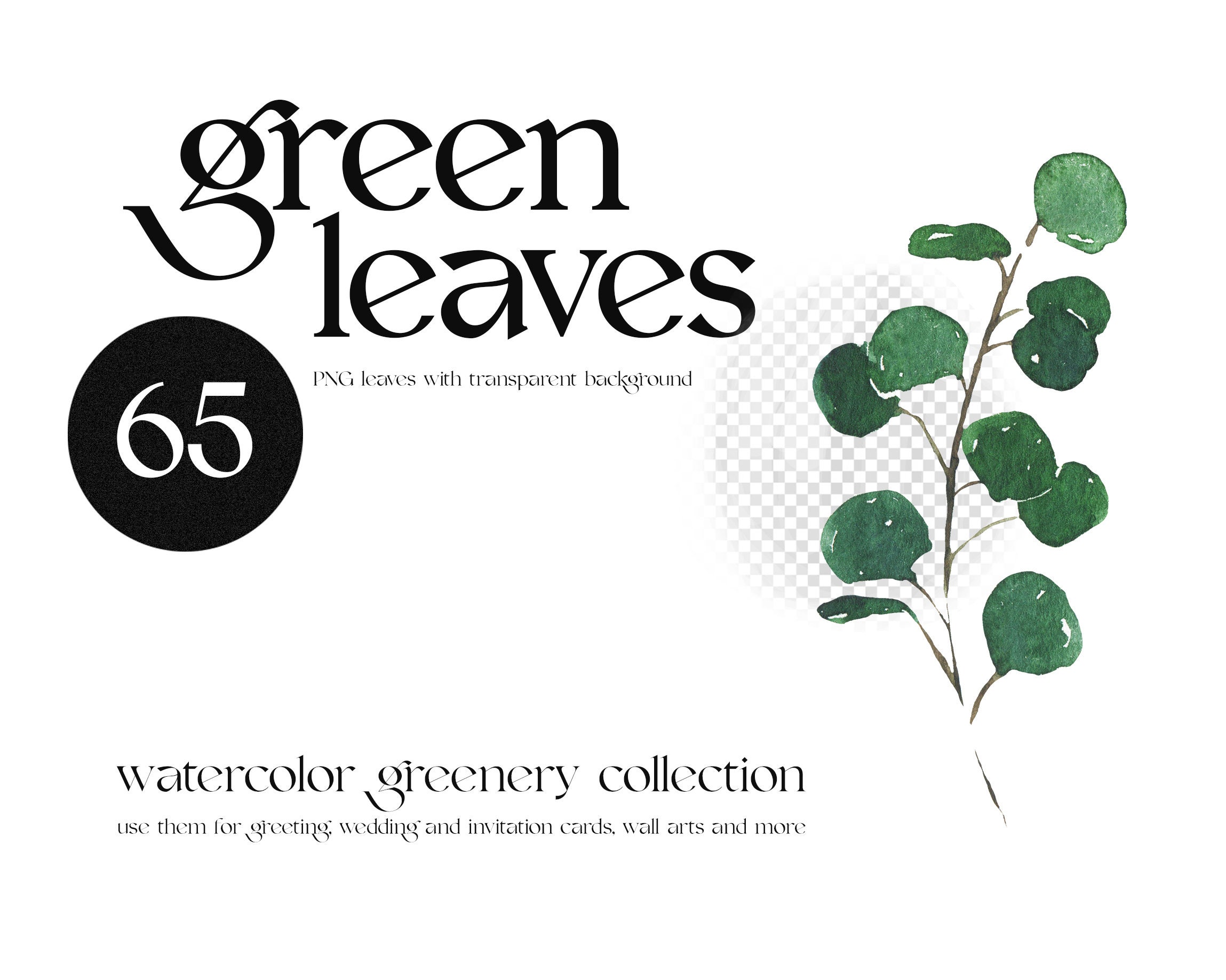 Watercolor Greenery Leaves Clipart Watercolor Leaf Clipart - Etsy