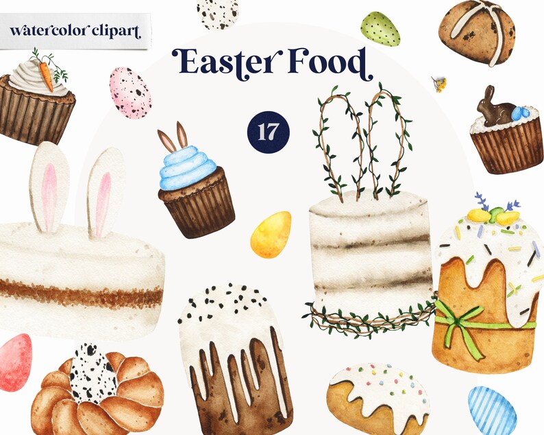 Easter Food Watercolor Clipart Watercolor Easter Sweets - Etsy