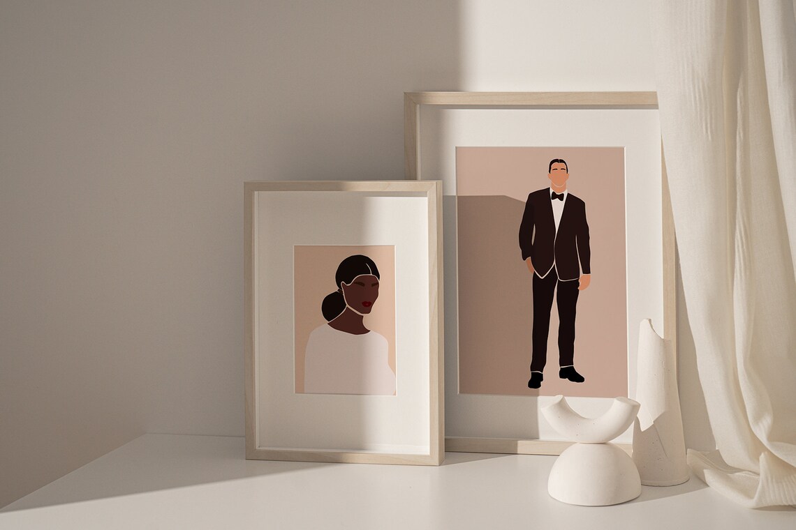 Wedding abstract graphic set Marriage wedding woman bride | Etsy