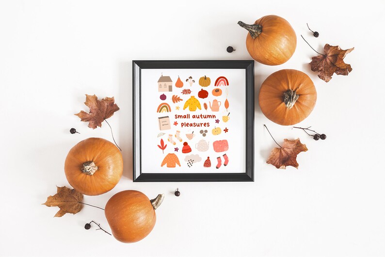 Autumn Fall Clipart Illustrations Cute Abstract Autumn - Etsy