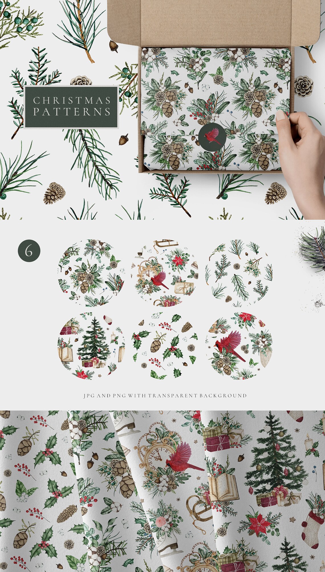 Christmas Digital Paper Pack Scrapbook Winter Digital Paper - Etsy