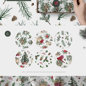 Christmas Digital Paper Pack, Scrapbook Winter Digital Paper, Christmas ...