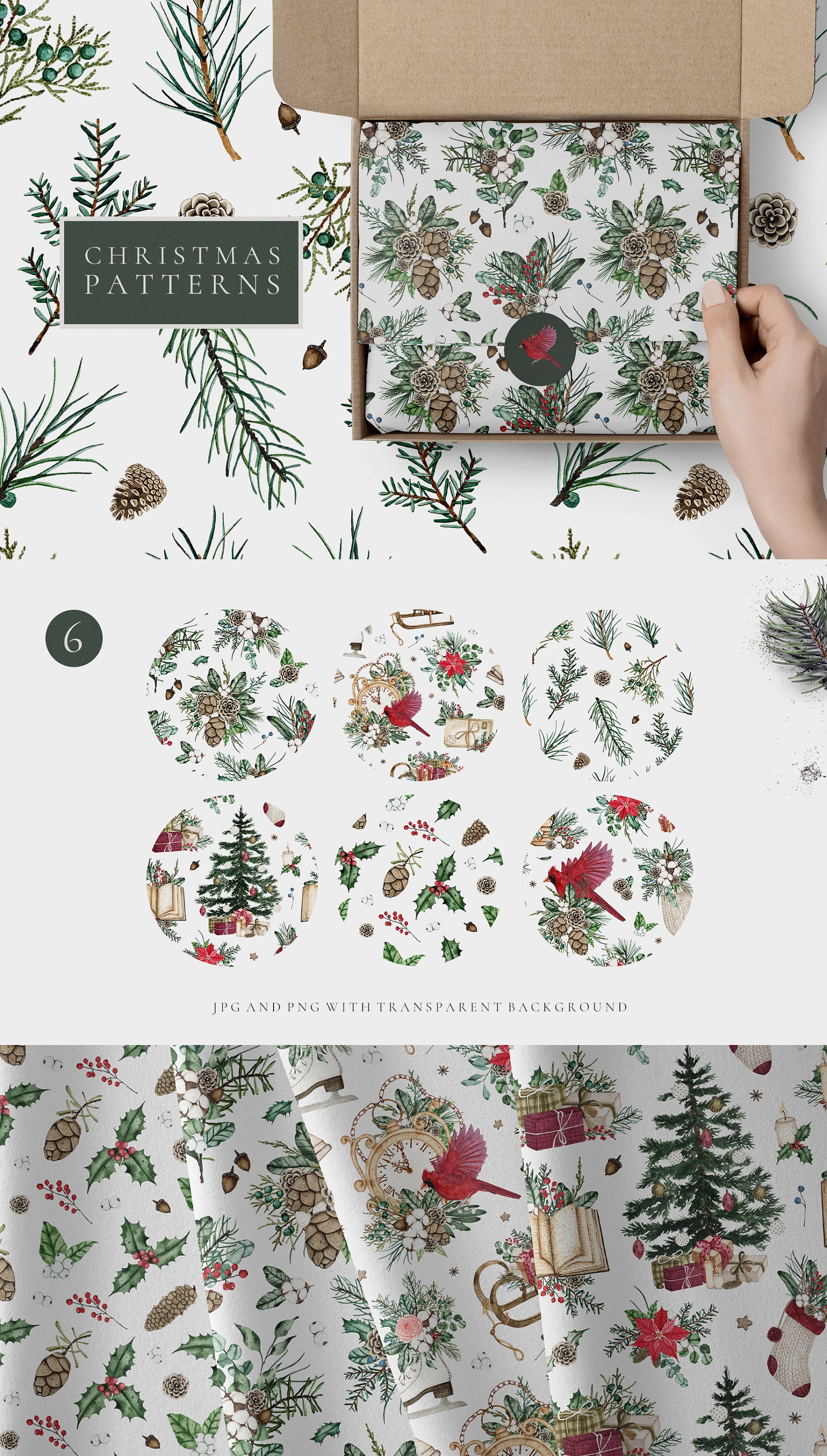 Christmas Digital Paper Pack Scrapbook Winter Digital Paper - Etsy