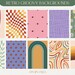 Retro Groovy Digital Paper Set, Scrapbook Paper, Printable Digital ...