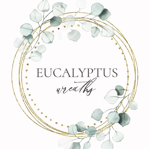 Eucalyptus Wreath Greenery Frame Foliage Leaves Clipart - Etsy