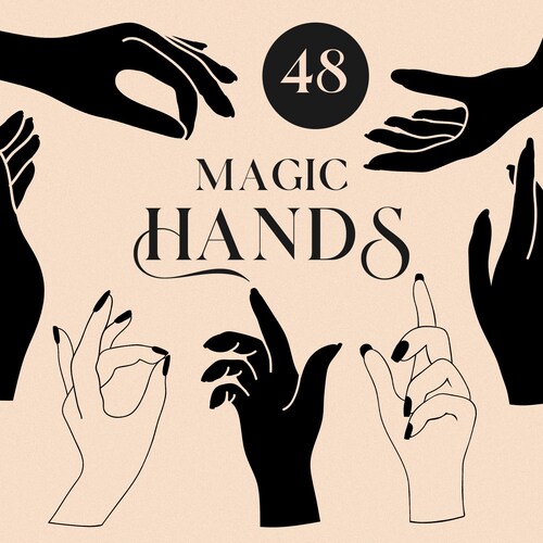 Hands Clipart Magic Mystic Hand Gestures Icons Symbols - Etsy