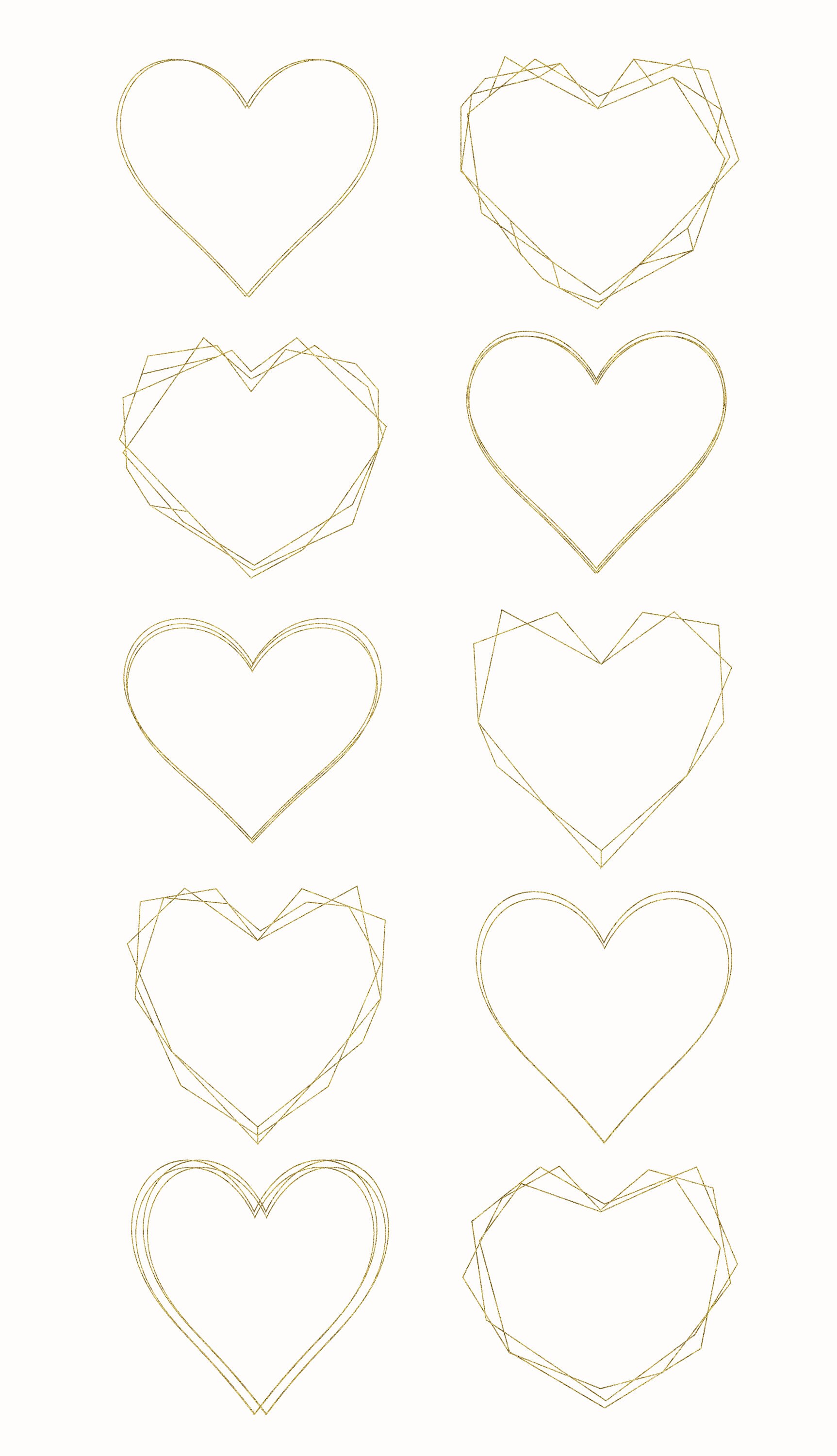 Valentines Day Clipart Gold Heart Frame Valentine Png - Etsy