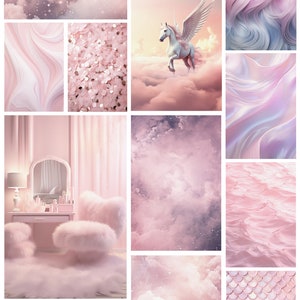 Pink Doll Collage Paper Art Clipart, Pink Picture Collage Pack ...