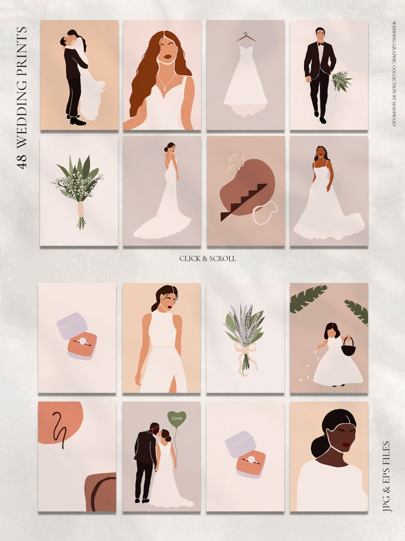 Wedding People Abstract Prints Marriage Wall Art Home Decor - Etsy