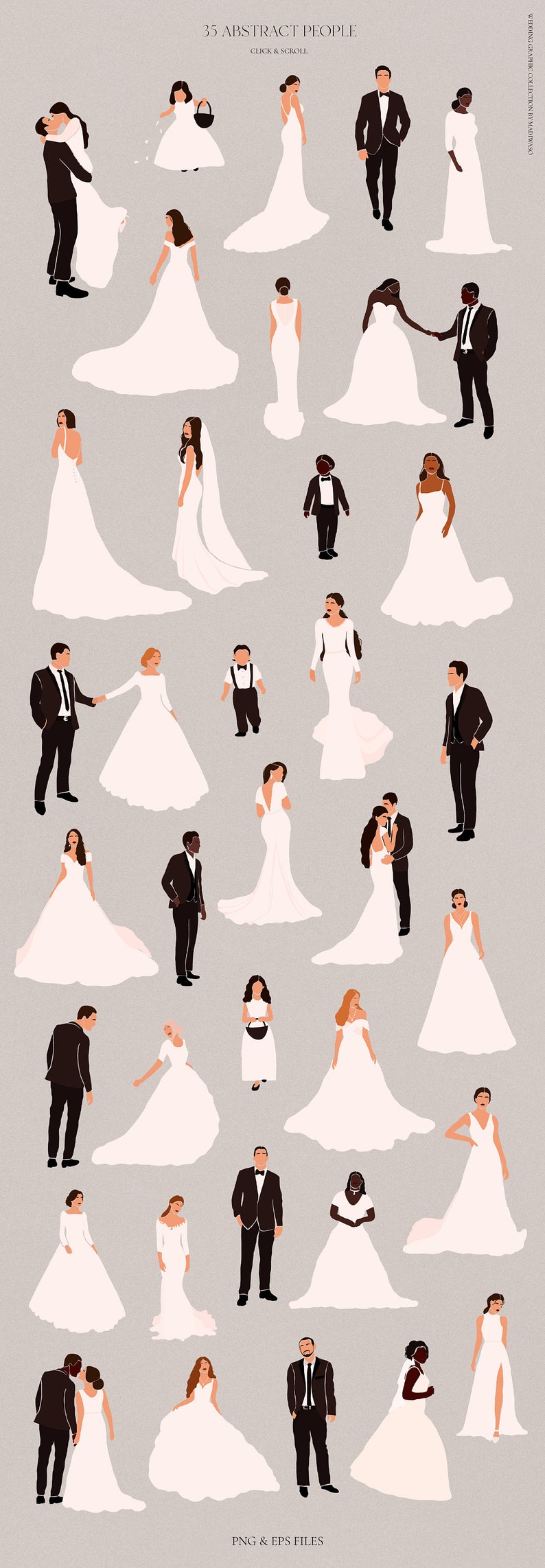Wedding Abstract Graphic Set Marriage Wedding Woman Bride | Etsy